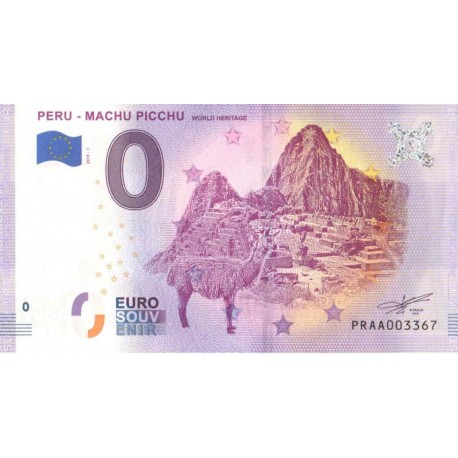 Peru 2019 - 0 Euro Bankovec - Peru- Machu Picchu - UNC