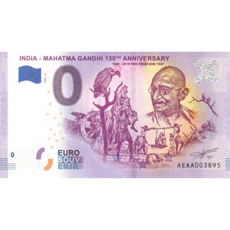 Indija 2020- 0 Euro Bankovec - India Mahatma Gandhi 150th Anniversary - UNC