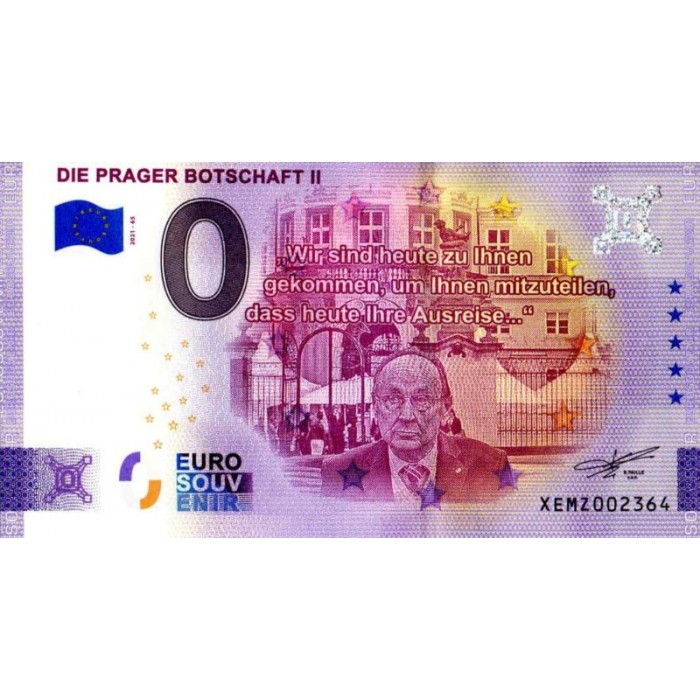 Nemčija 2021 - 0 Euro Bankovec - Die Prager Botschaft II - UNC