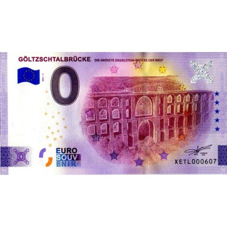 Nemčija 2021 - 0 Euro Bankovec - Göltzschtalbrücke - UNC